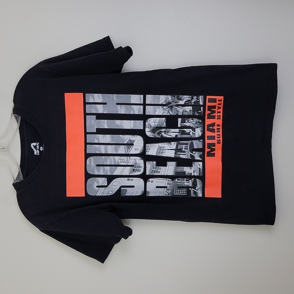surf style | Shirts | Surf Style South Beach Miami Black Tshirt M ...